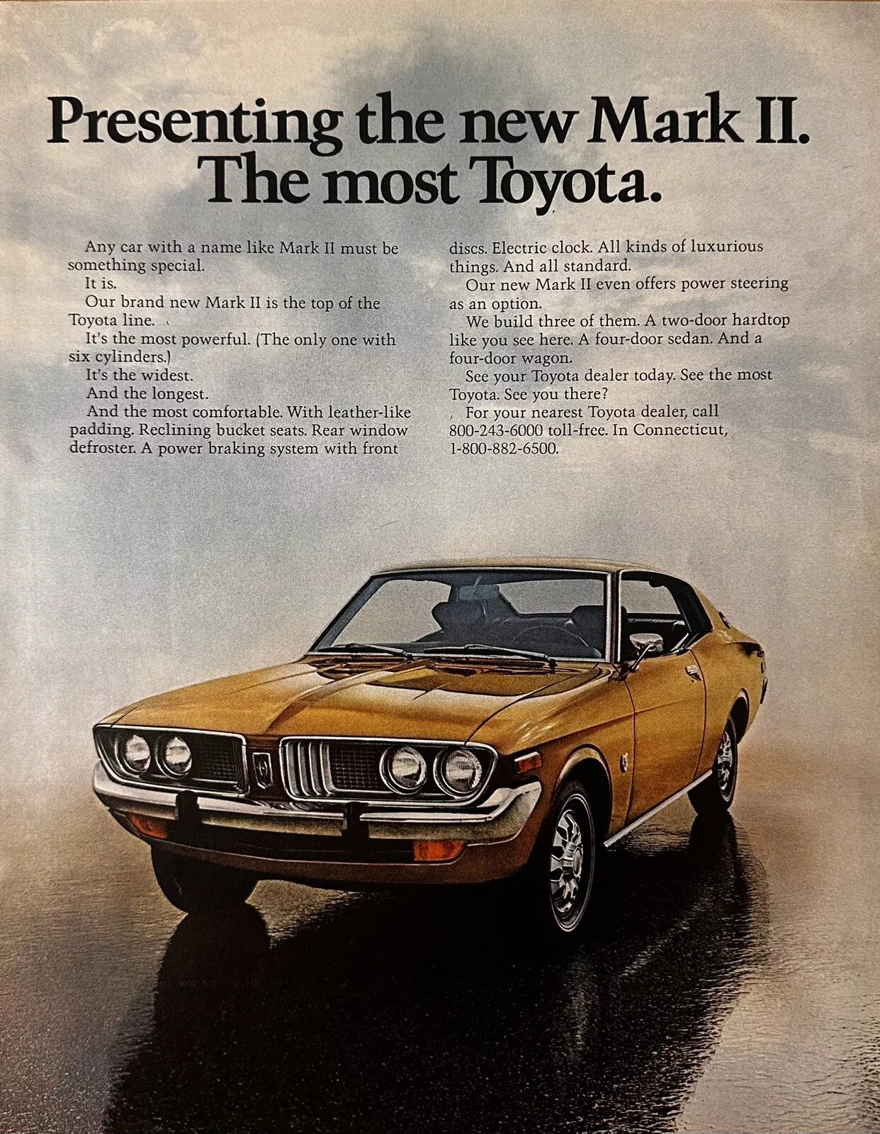 1972 Toyota Mark II Car Print Ad – The History Remembered